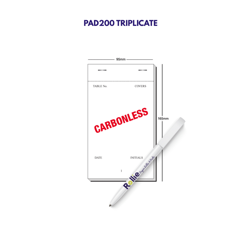 Carbonless Triplicate Restaurant Order Pad - 200T - Next Day Delivery